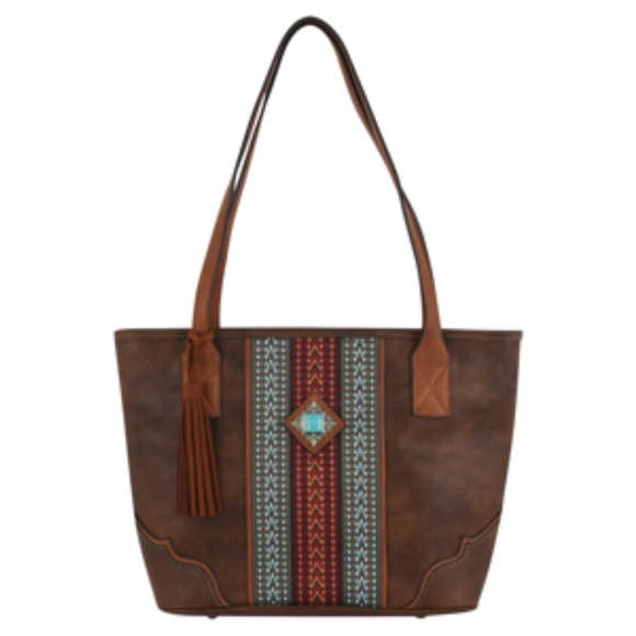 Justin Boots | Bags | Justin Womens Webbed Panel Western Tote Bag New ...